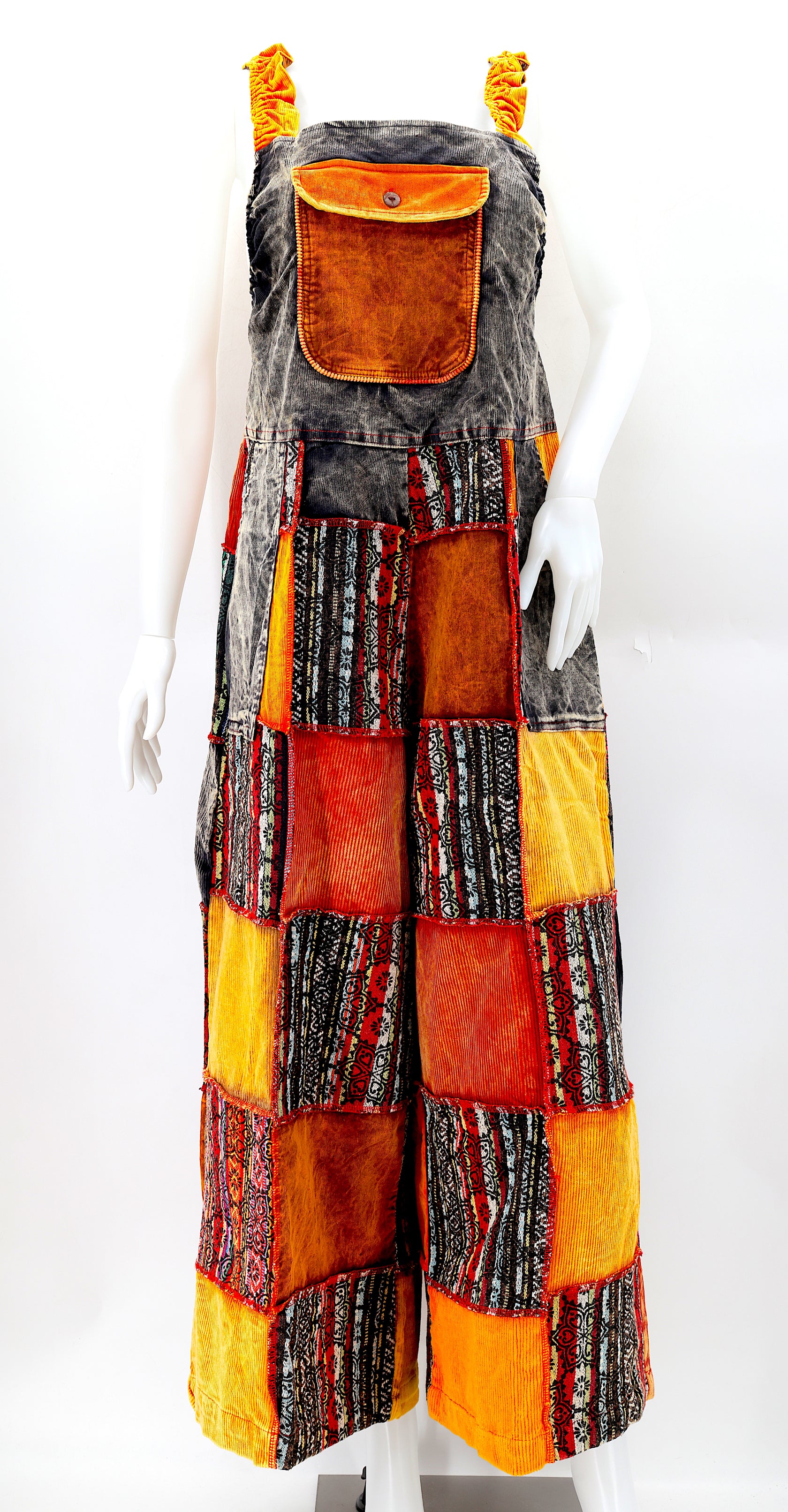 Cotton Hippie Handmade Gheri Patchwork Corduroy Mix Wide Leg Bohemian ...